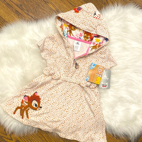 Disney | Dresses | Disney Bambi Swim Coverup Hoodie Dress 2t Nwt | Poshmark